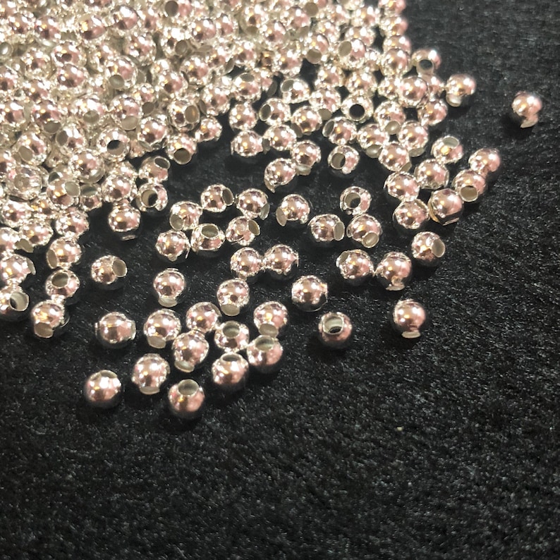 3mm Round Silver Beads 500pcs Silver Plated Beads - Etsy