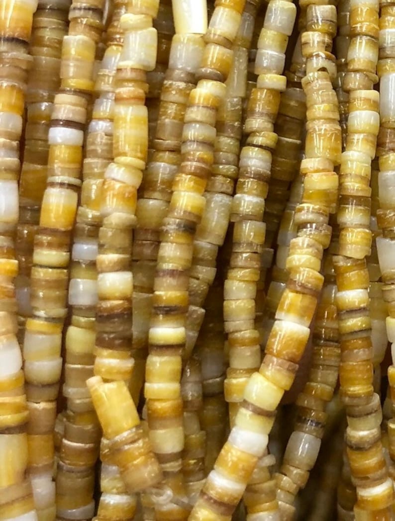 3mm Tube Shell Beads - 23 Inch Full Strand - Shell Beads - Tube Beads ...