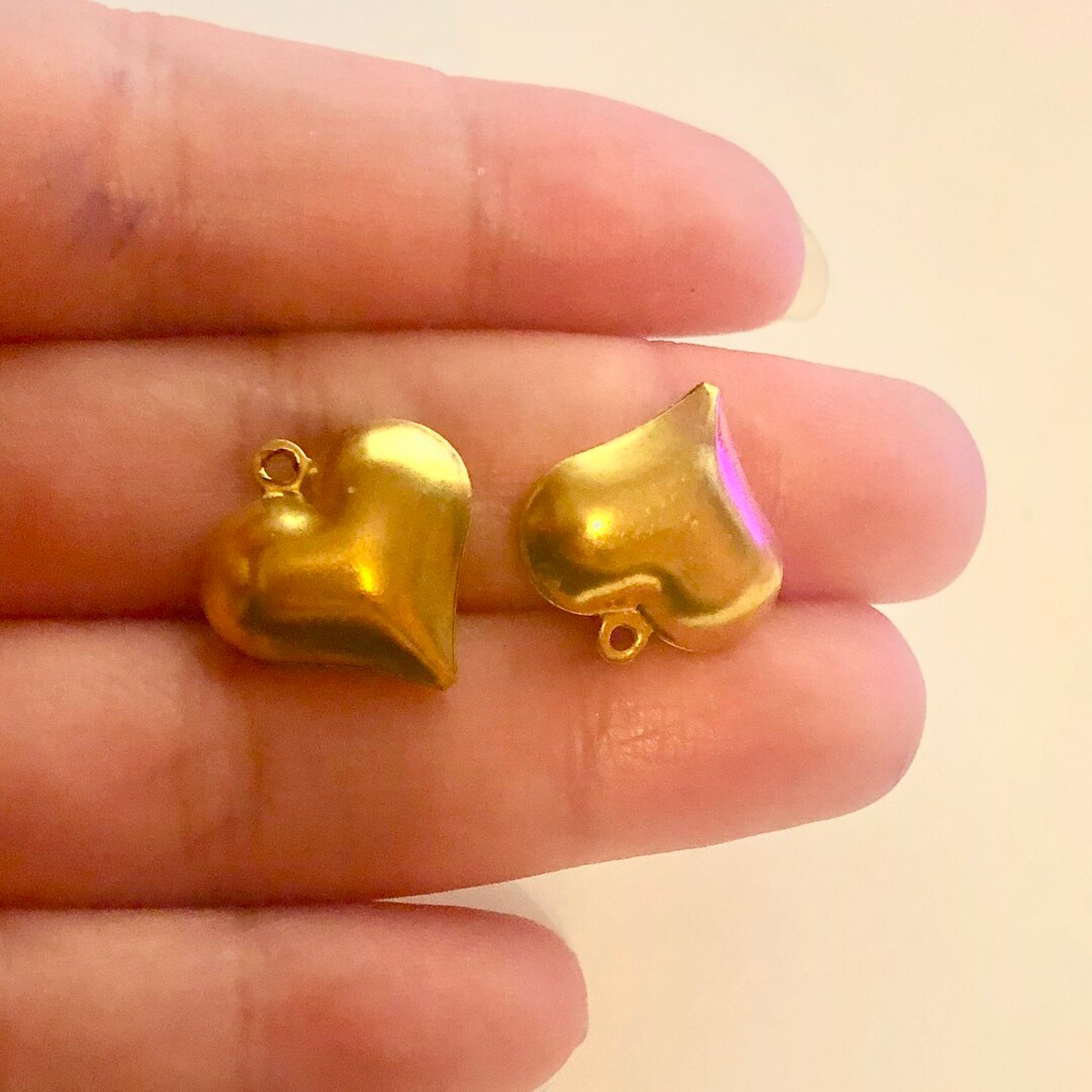 Brass Heart Charms - Brass Heart Pendants - Pendants Findings - Etsy