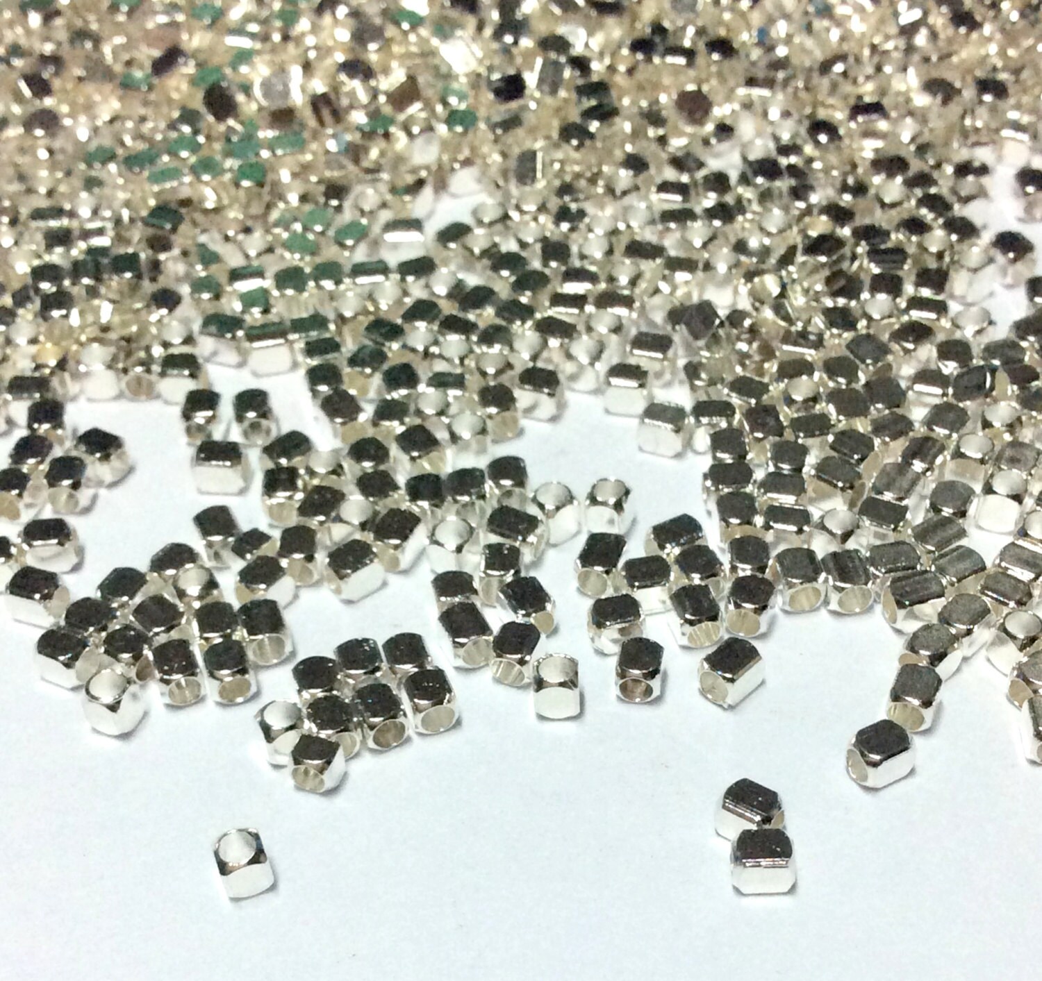 3mm X 2mm Silver Cube Beads Silver Cube Cube Beads | Etsy