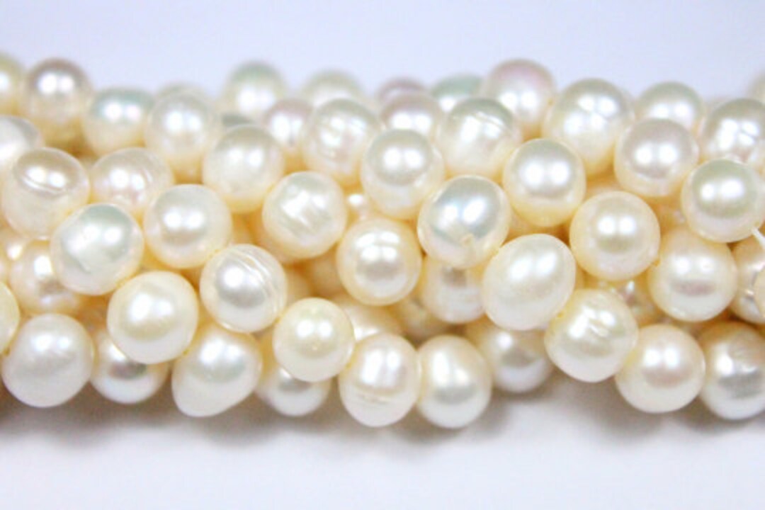 6mm White Pearl Beads - Baroque White Pearl Beads - Freshwater Pearl ...