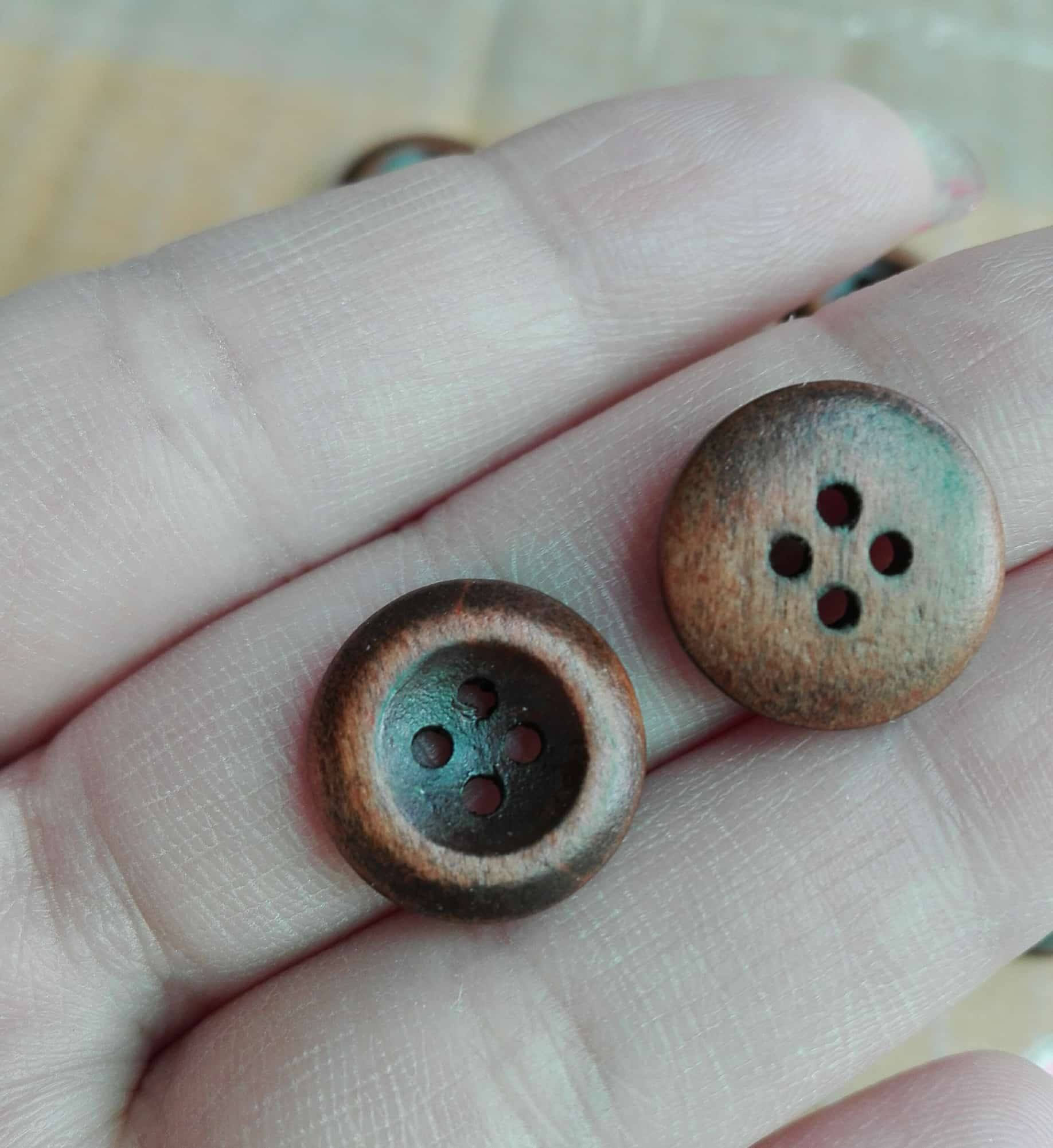 15mm Dark Brown Wooden Buttons 4 Hole Wood Button Wooden | Etsy