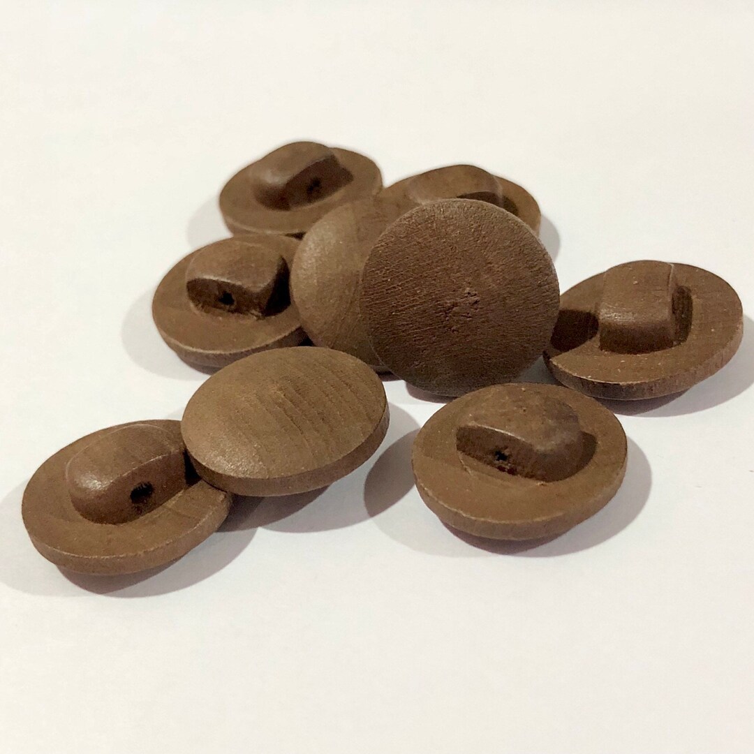 15 Mm Dark Brown Wooden Buttons - Shank Buttons - Etsy