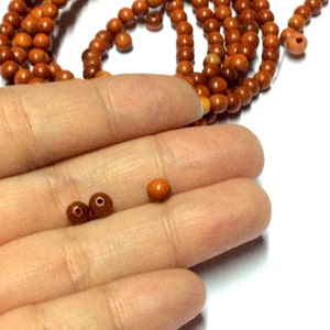 4,6,8mm Rust Brown Wood Beads - Wooden Beads - 14.5 Inch Full Strand ...