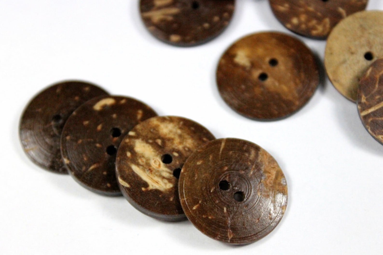 15mm Coconut Shell Buttons 2 Hole Wood Button Coconut - Etsy
