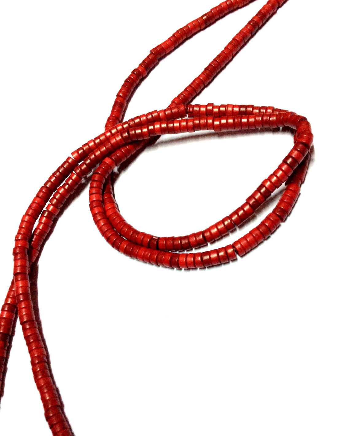 4mm Dark Red Turquoise Gemstone Heishi Beads 15.5inch Full - Etsy