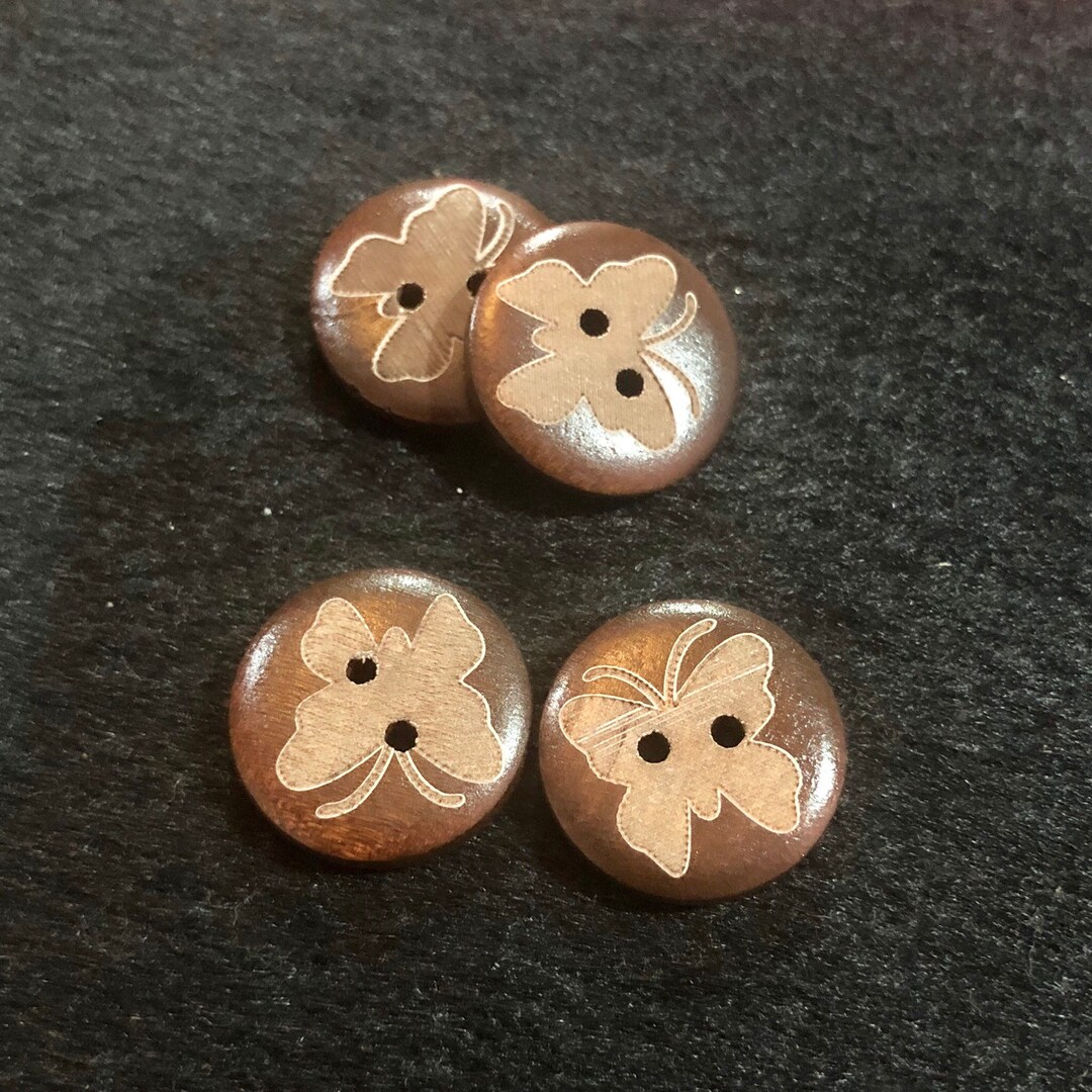 20mm Dark Brown Wooden Buttons - 2 Hole Wood Button - Wooden Buttons ...