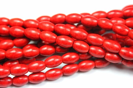 5mm Oval Red Turquoise Gemstone Beads Permanent Finish - Etsy