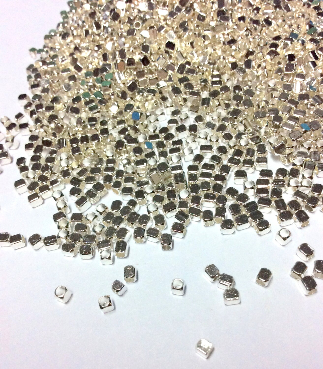 3mm X 2mm Silver Cube Beads Silver Cube Cube Beads | Etsy