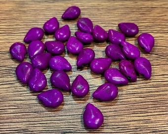 30pcs Turquoise Teardrop Gemstone Beads Permanent Finish - Etsy