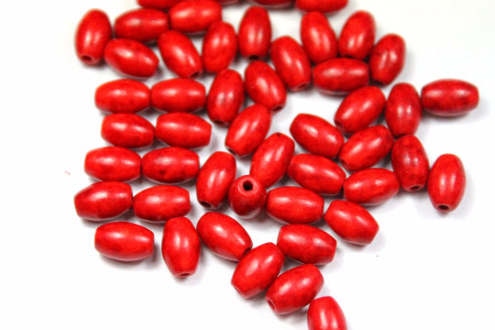 5mm Oval Red Turquoise Gemstone Beads Permanent Finish - Etsy