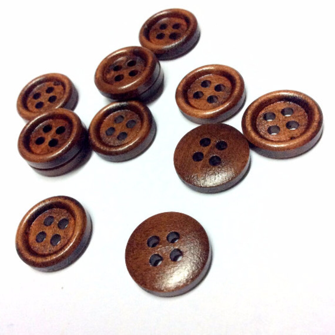 20mm Dark Brown Wooden Buttons 4 Hole Wood Button Wooden | Etsy