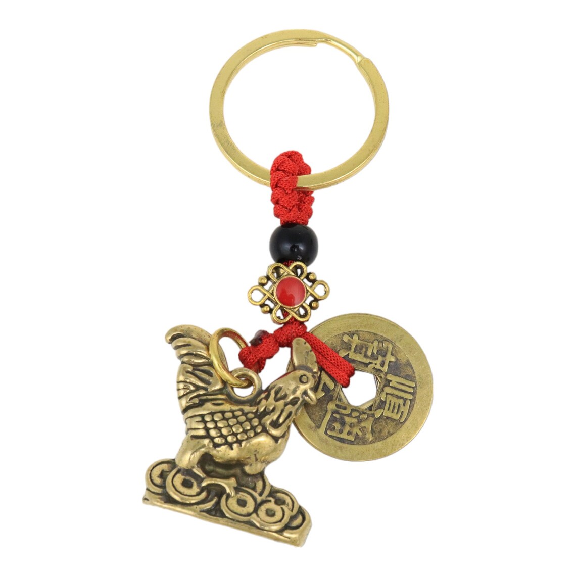 Copper Feng Shui Rooster With 5-coin Lucky Charm - Etsy