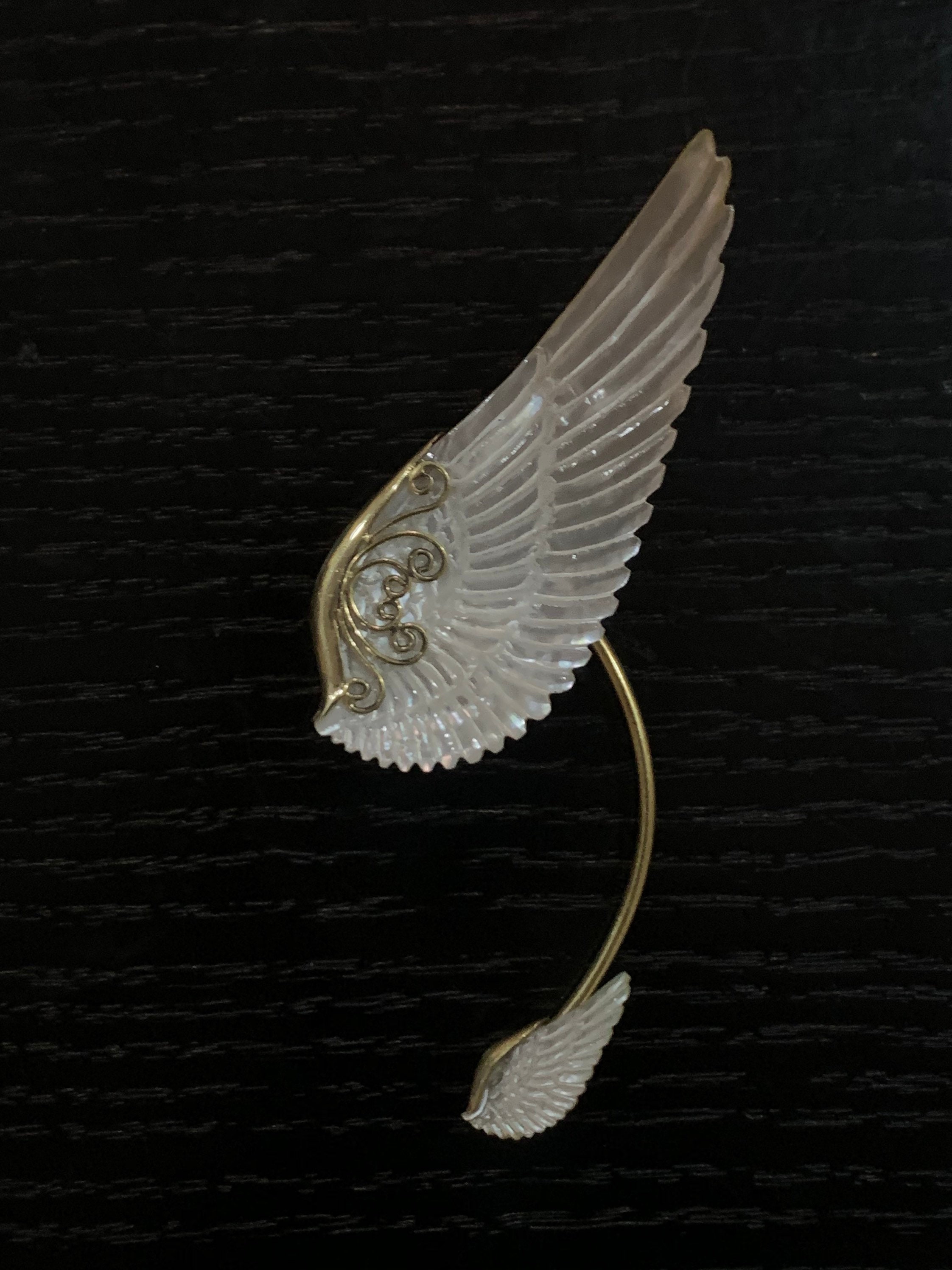 Angel Wing Ear Cuff. Natural Mother of Pear Shell Hand Carved - Etsy