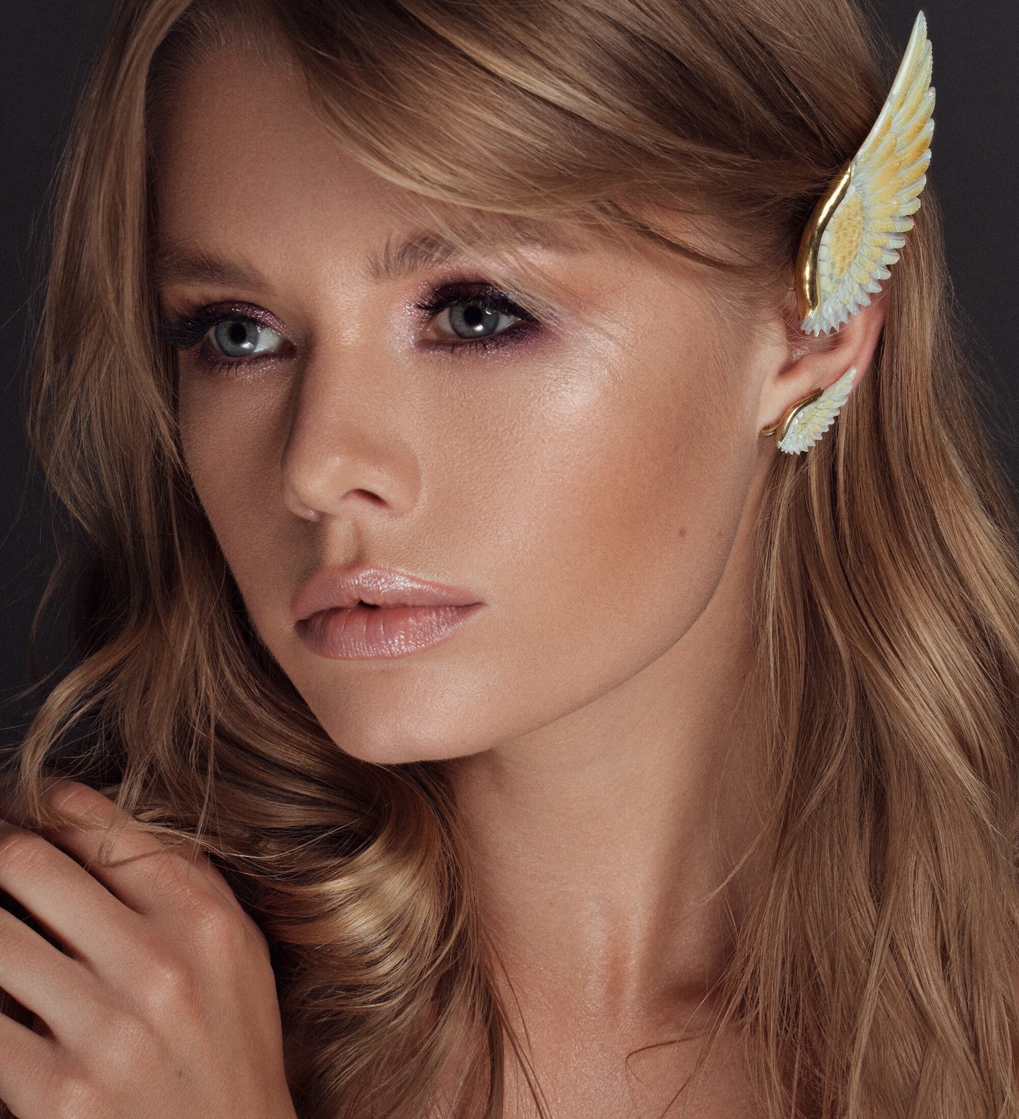 Angel Wing Ear Cuff. Natural Mother of Pear Shell Hand Carved - Etsy