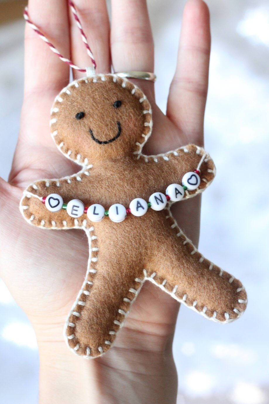 Personalised Felt Gingerbread Man Decoration Christmas - Etsy