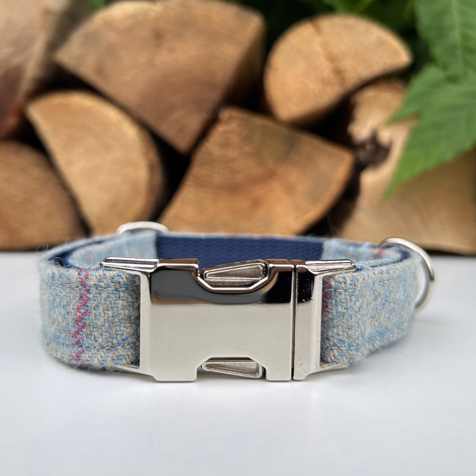 Periwinkle Blue Grey Pink Tweed Dog Collar Optional Bow Lead - Etsy