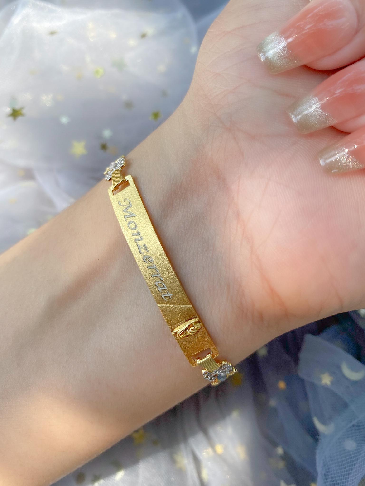 Gold Plated Sterling Silver San Judas Engravable Esclava Bracelet ...