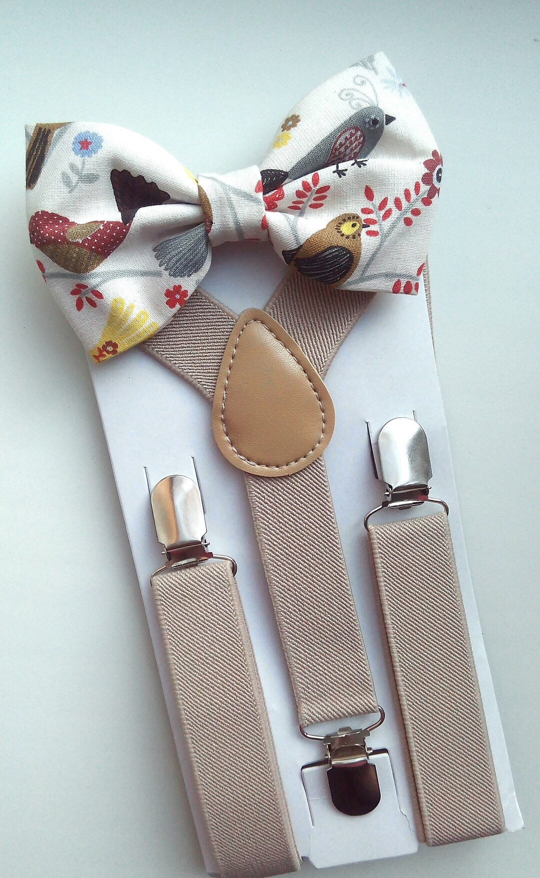 Birds Bow Tie and Suspenders. Bow Tie With Birds. Tropical Bow - Etsy