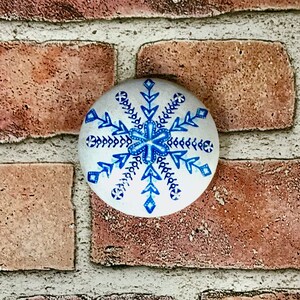 Snowflake Mandala Painted Rock - Etsy