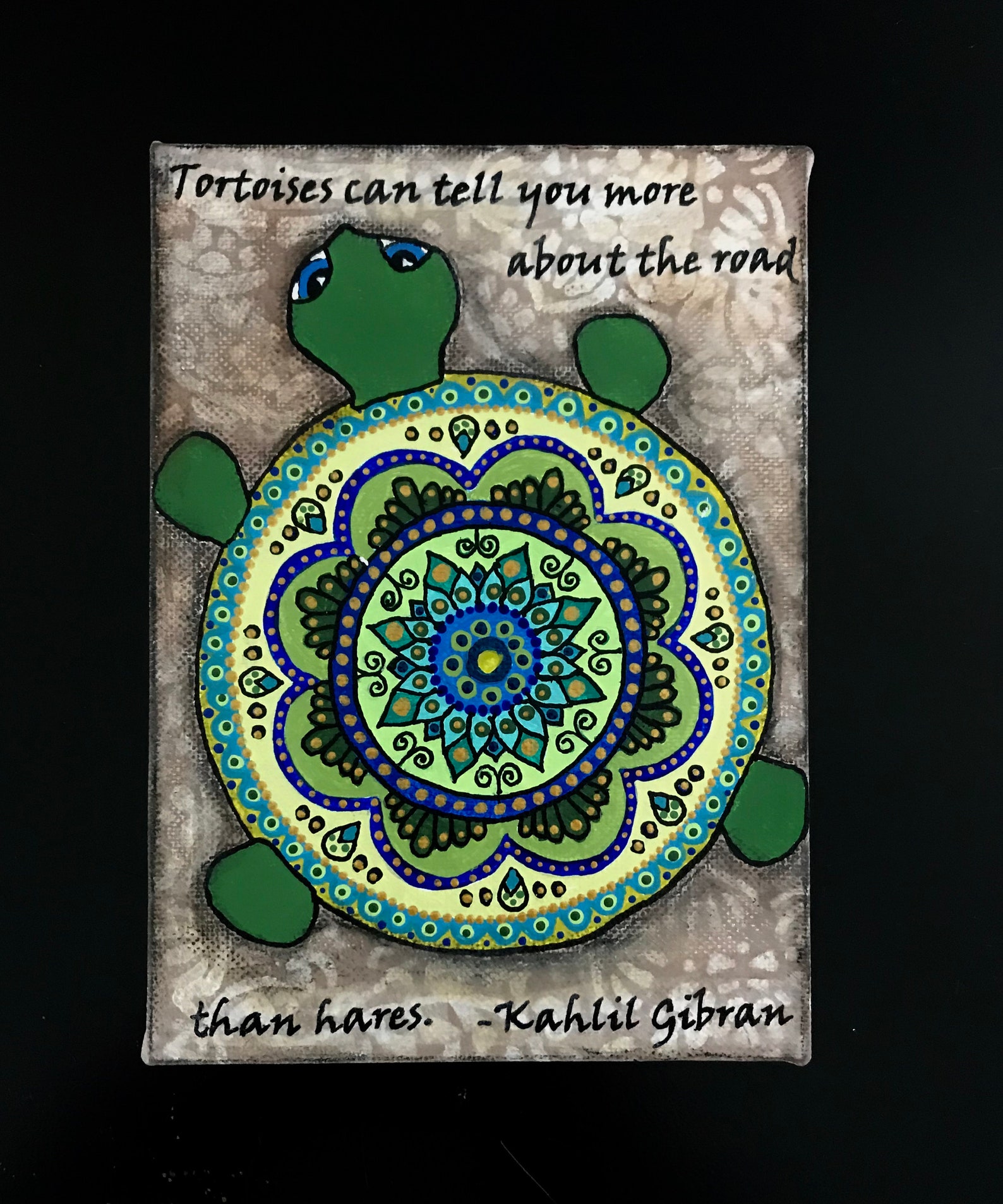 Tortoise Art Mixed Media Turtle Mixed Media Mandala Art | Etsy