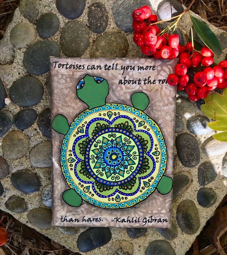 Tortoise Art Mixed Media Turtle Mixed Media Mandala Art - Etsy