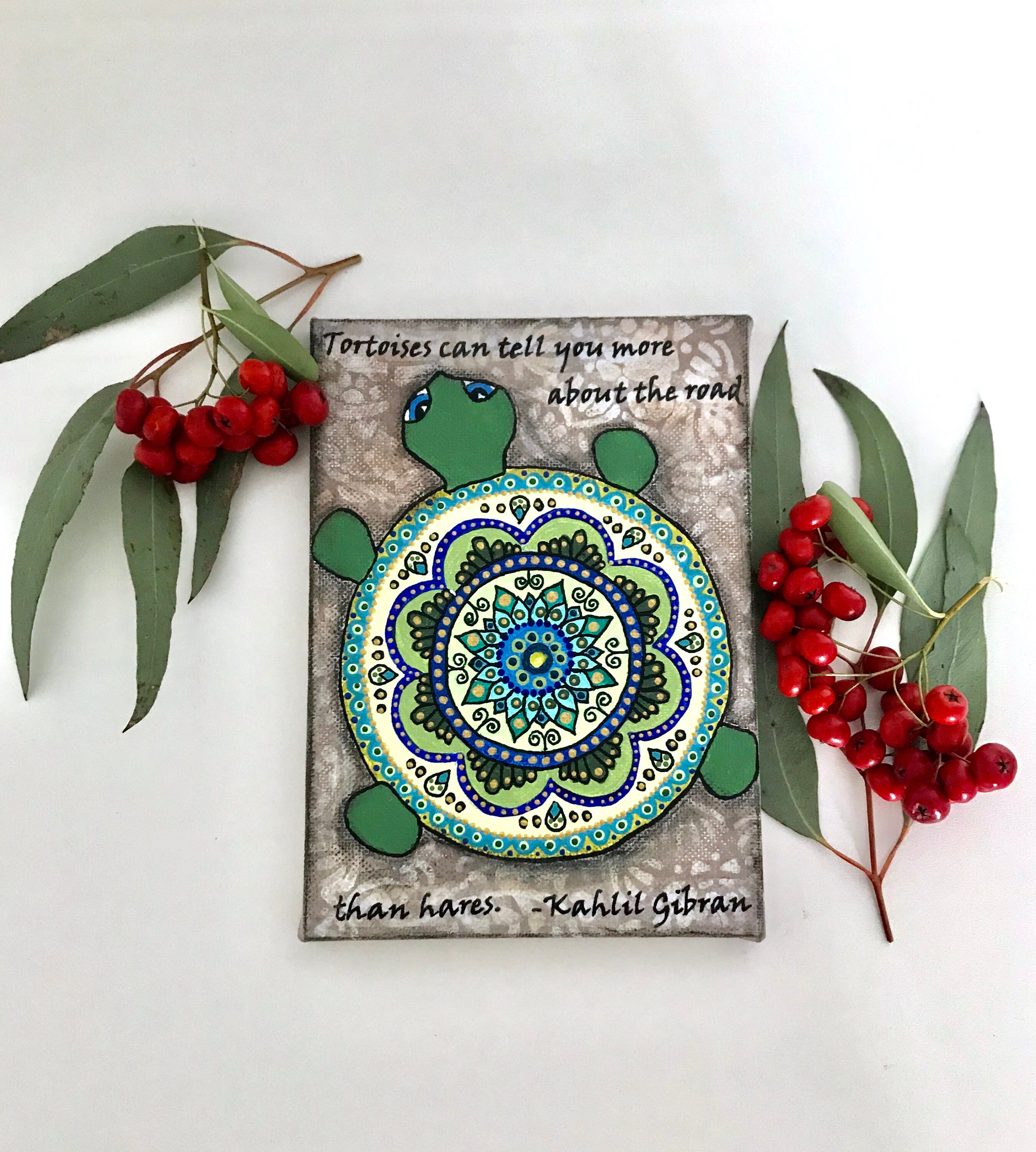 Tortoise Art Mixed Media Turtle Mixed Media Mandala Art | Etsy