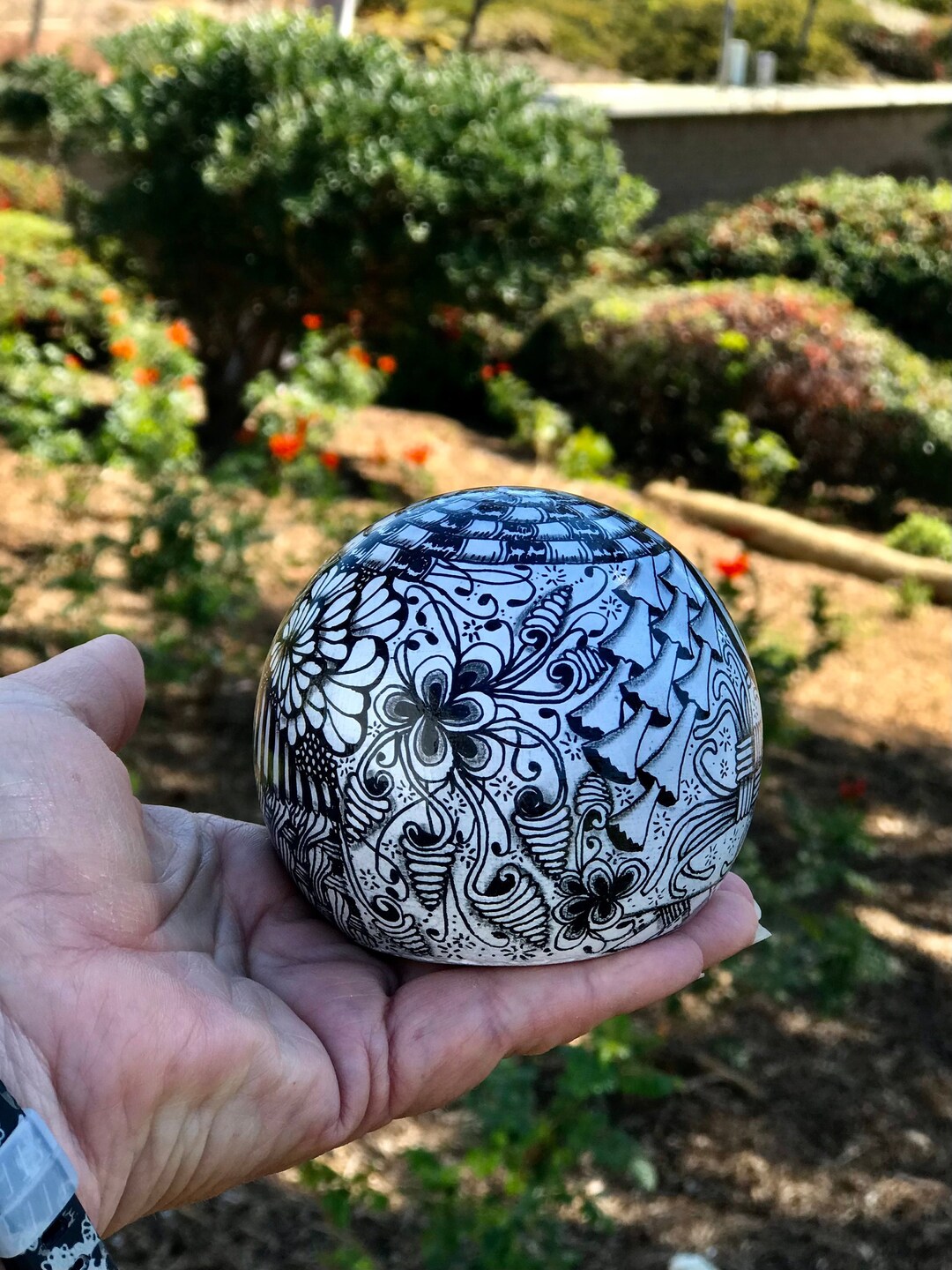 Zentangle Orb, Hand Painted Sphere With Zentangle Patterns, FREE ...