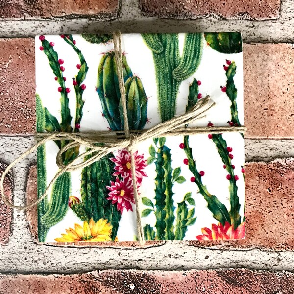 Cactus Coasters - Etsy