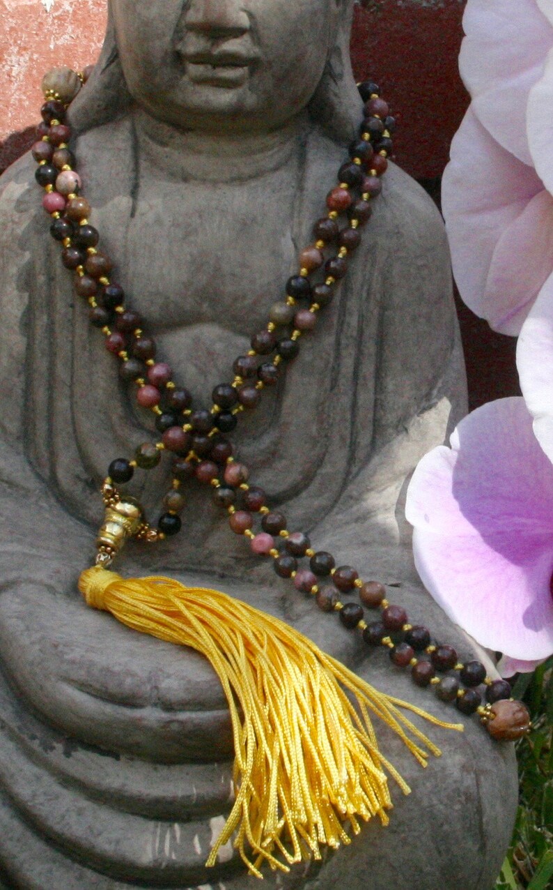 Rhodonite Japa Mala 108 Meditation Beads - Etsy