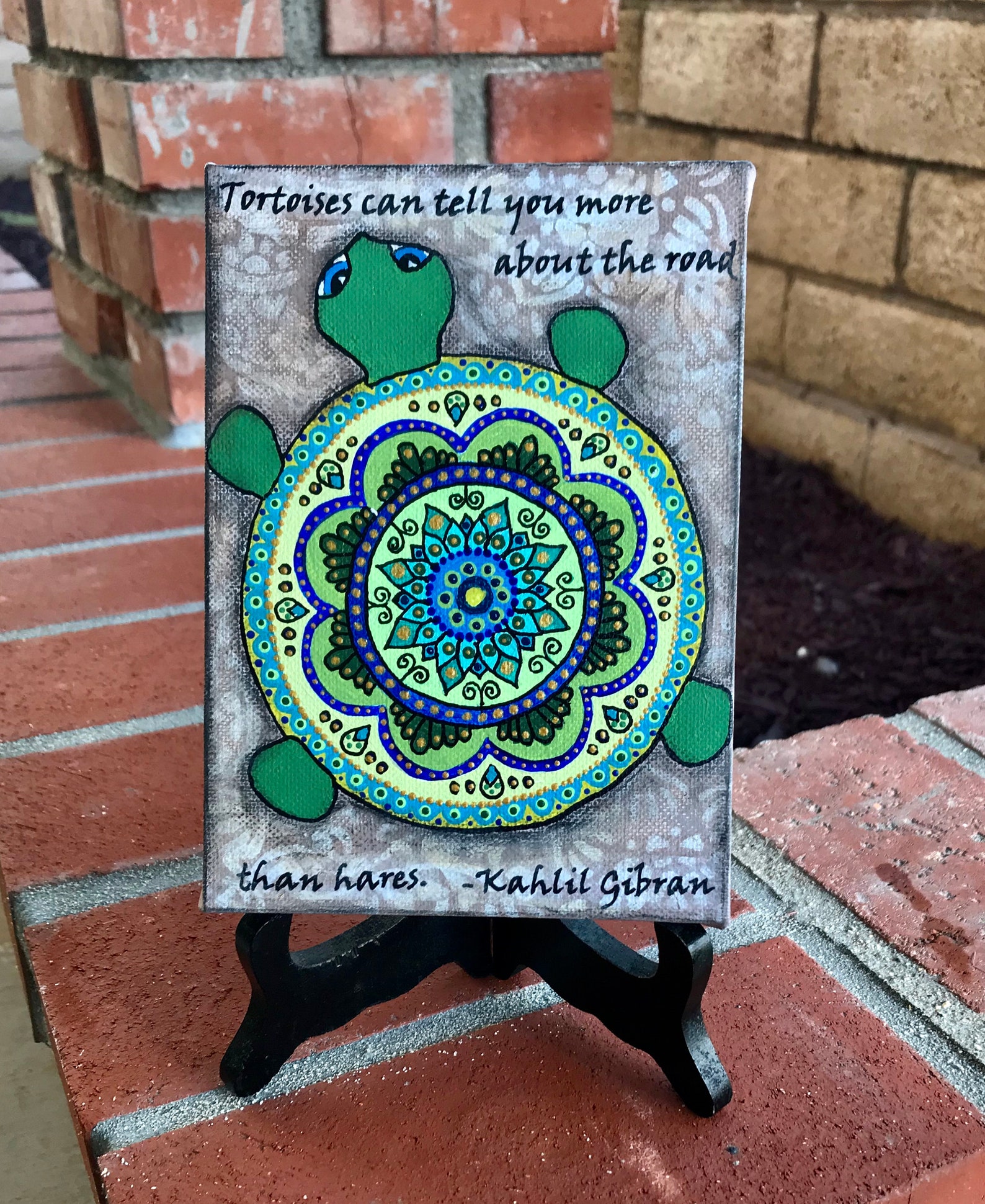 Tortoise Art Mixed Media Turtle Mixed Media Mandala Art | Etsy