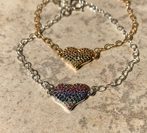 Crystal heart bracelet store