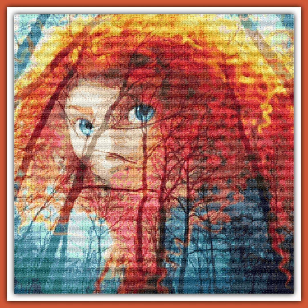Brave Merida Fairy Tale Princess 857 Modern Cross Stitch Pattern ...