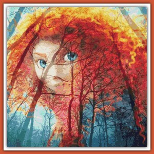 Brave Merida Fairy Tale Princess 857 Modern Cross Stitch Pattern ...
