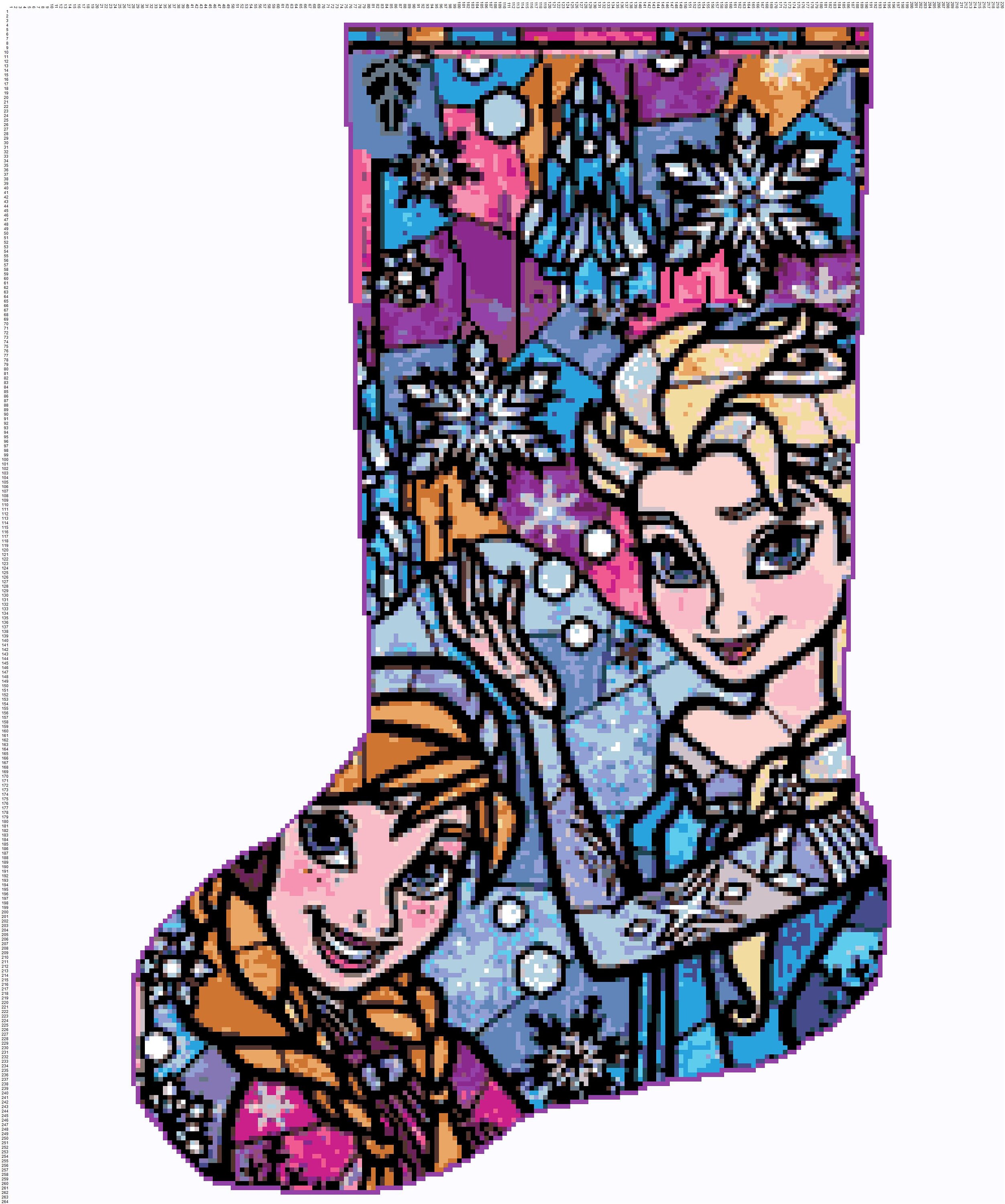 Christmas Stocking Princess Elsa and Anna Stained Glass Frozen - Etsy