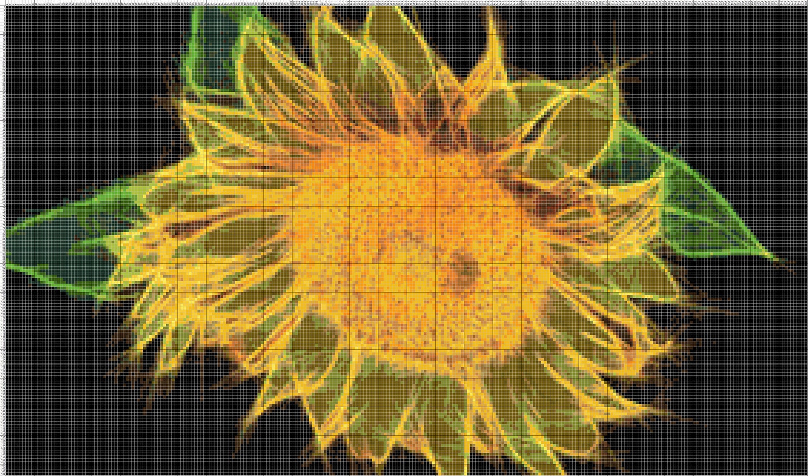 Transparent Sunflower Fractal 924 Modern Cross Stitch Pattern - Etsy