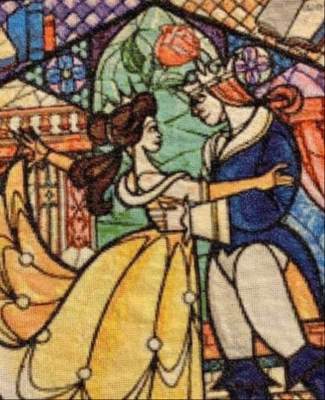Fairy Tale Princess Beauty and the Beast Stained Glass 309 | Etsy