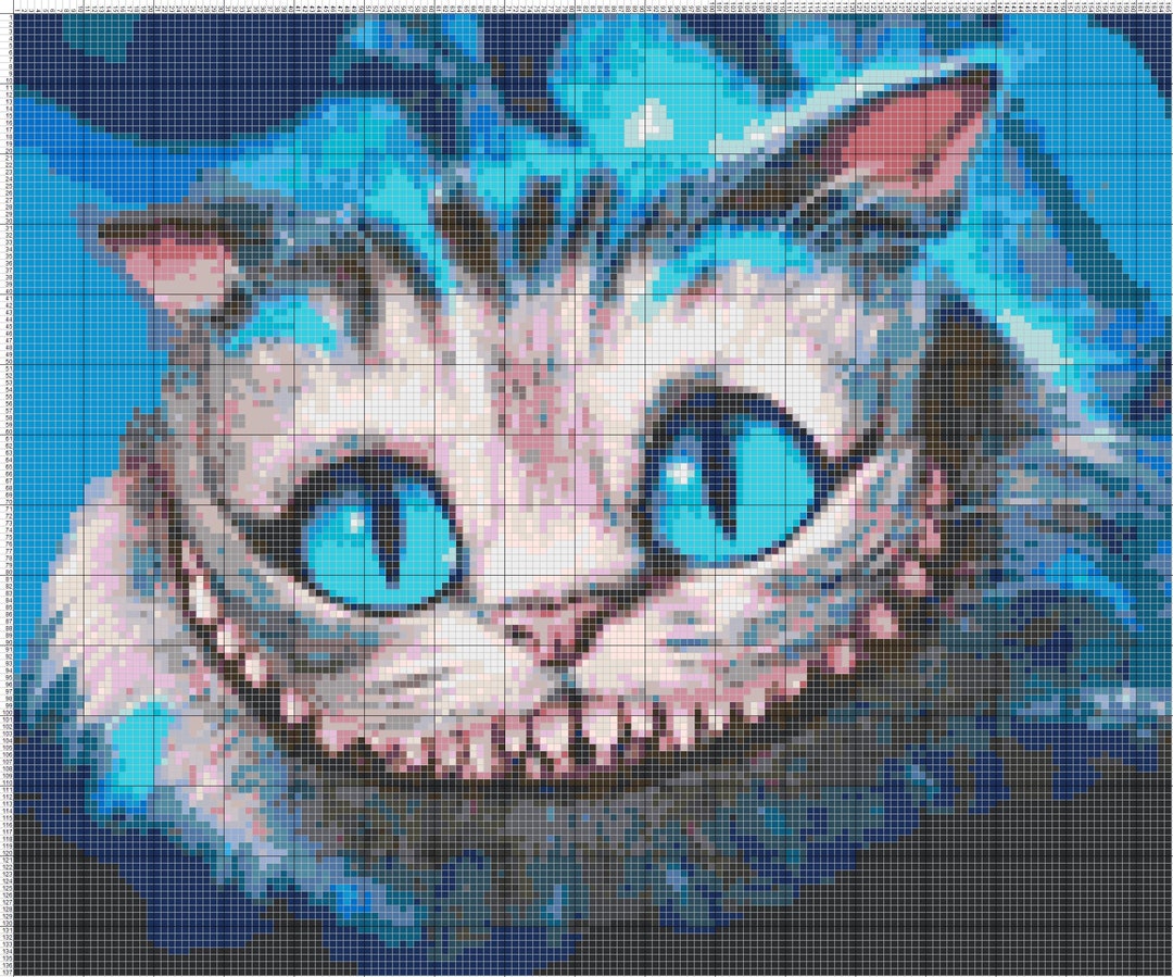 Alice in Wonderland Cheshire Cat 844 Modern Cross Stitch Pattern ...