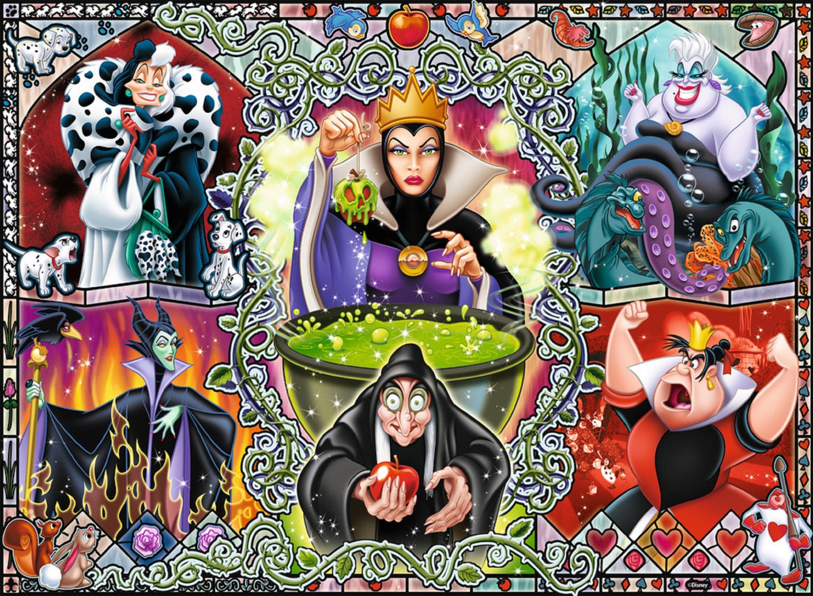Fairy Tale Villains Stained Glass 146 Modern Cross Stitch - Etsy