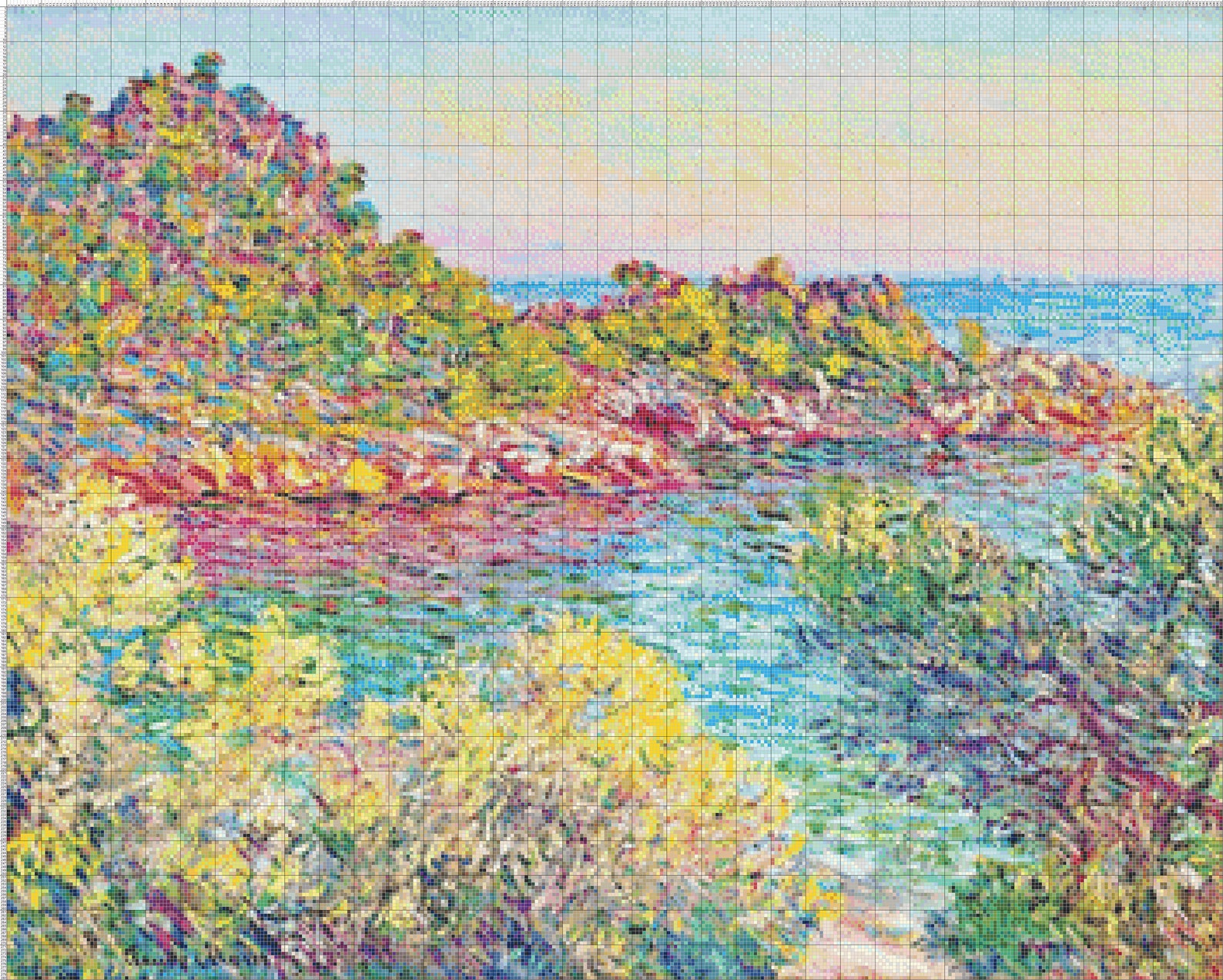 Claude Monet Landscape Near Montecarlo 926 Modern Cross Stitch - Etsy