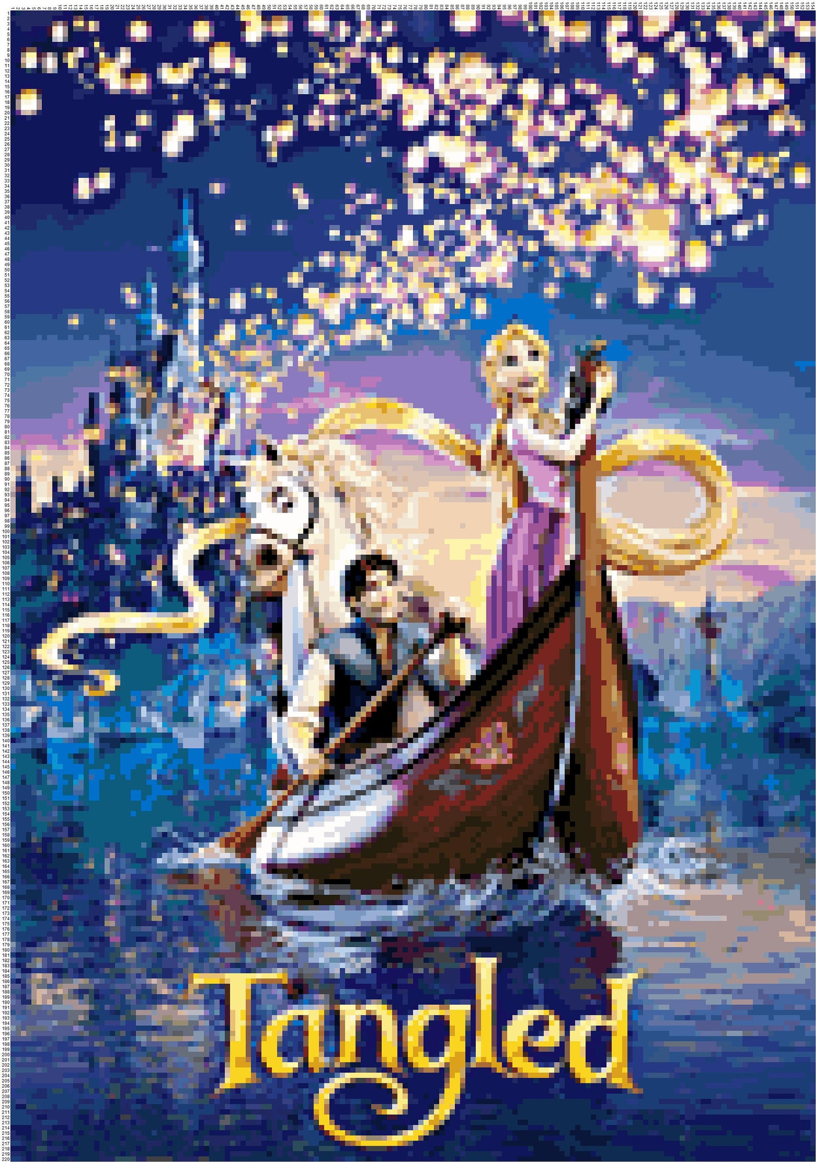 Fairy Tale Princess Tangled 703 Modern Cross Stitch Pattern - Etsy