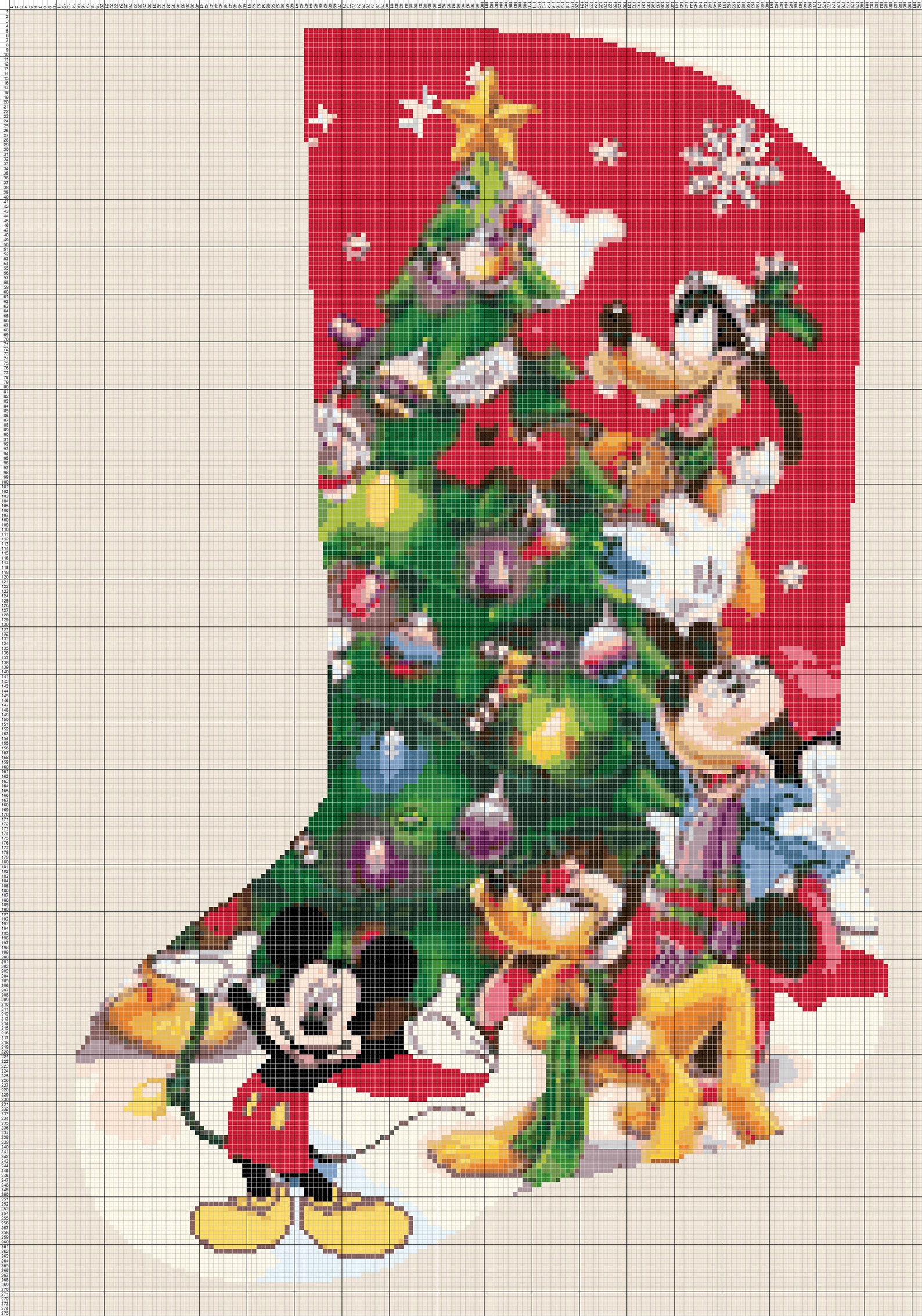 Christmas Stocking Fairy Tale Characters 850 Modern Cross - Etsy