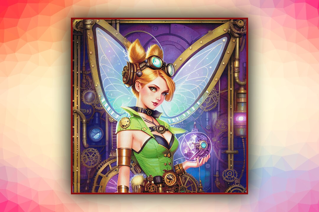 DIY Cross Stitch Pattern Tinkerbell Princess Steampunk 427 Big Size Modern Cross Stitch Chart ...