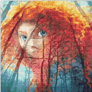 Brave Merida Fairy Tale Princess 857 Modern Cross Stitch Pattern ...