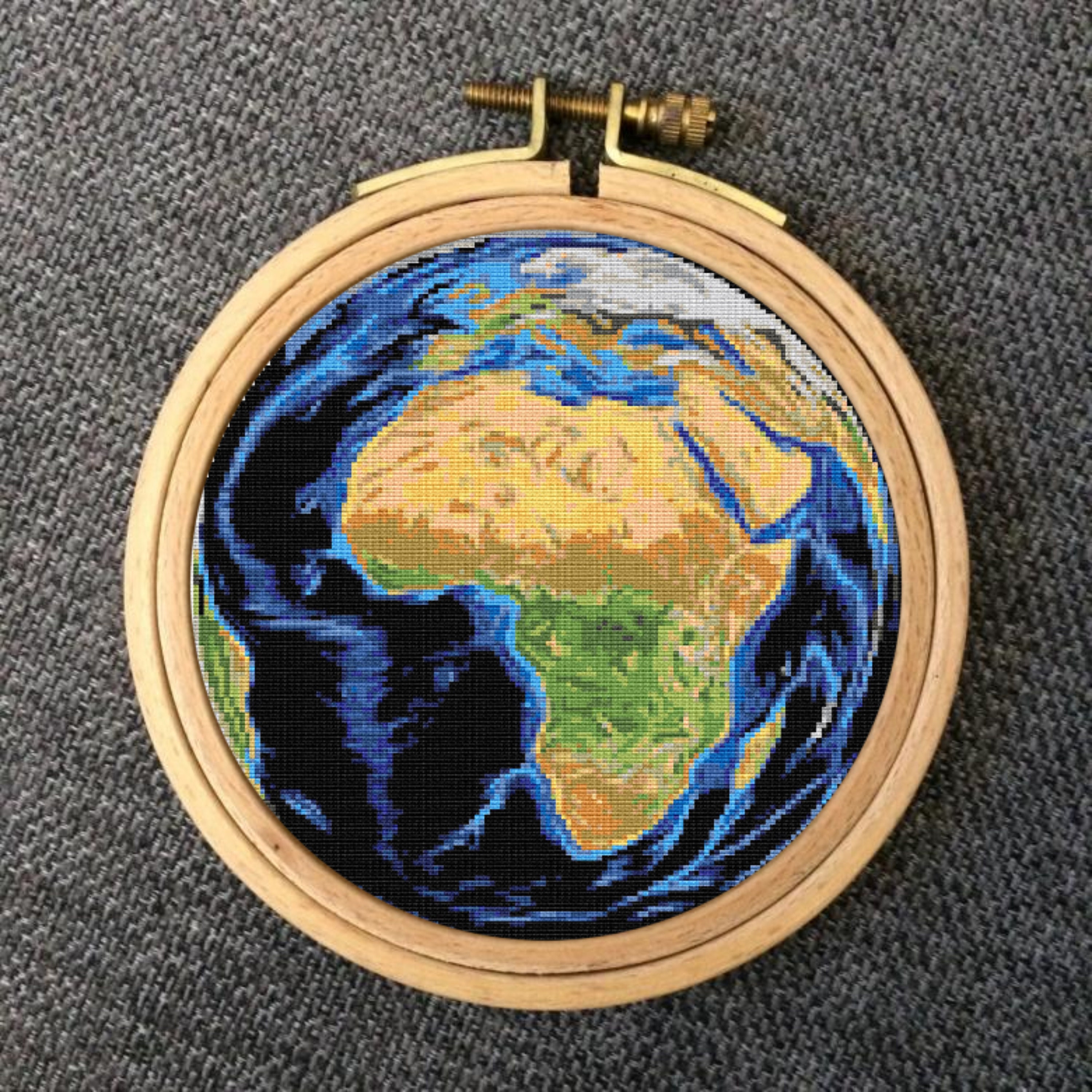 Solar System Planet Earth World Map 165 Easy Modern Cross | Etsy