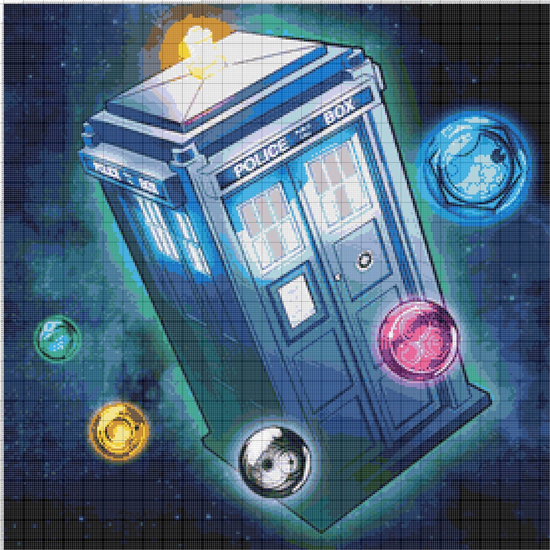 Doctor Who Tardis 032 Modern Cross Stitch Pattern Counted Cross Stitch ...