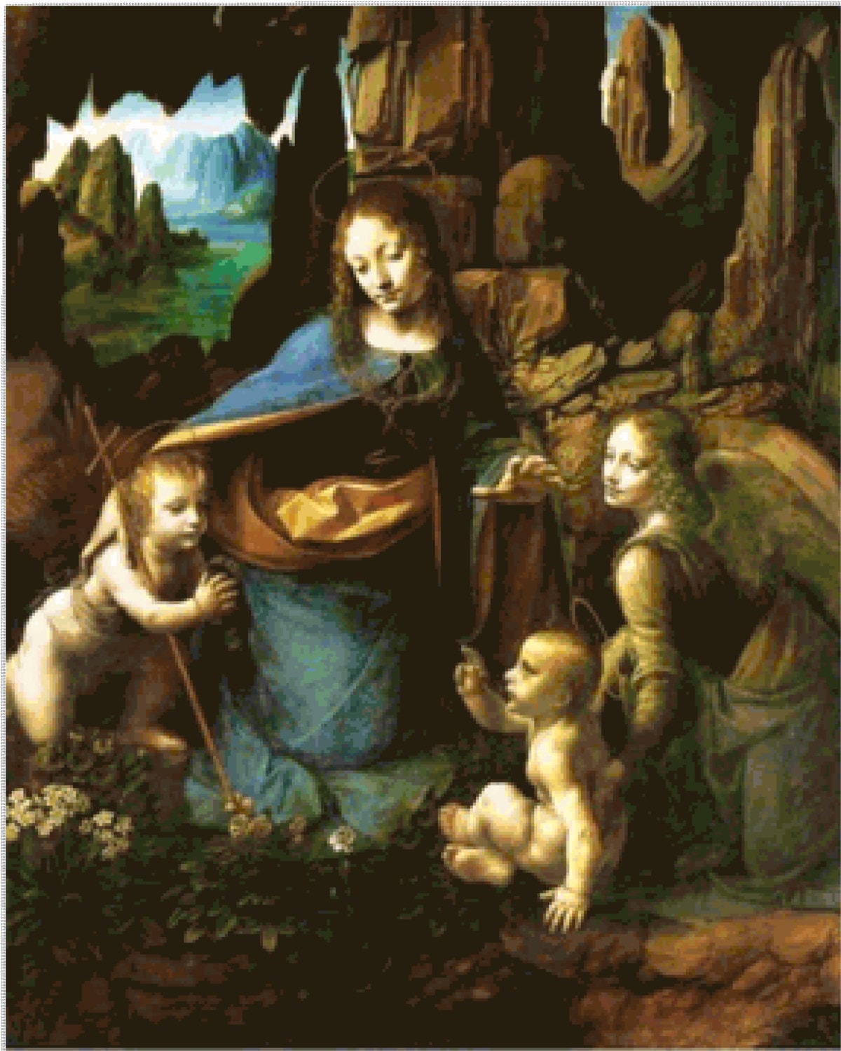 Virgin of the Rocks Leonardo Da Vinci 956 Modern Cross Stitch - Etsy