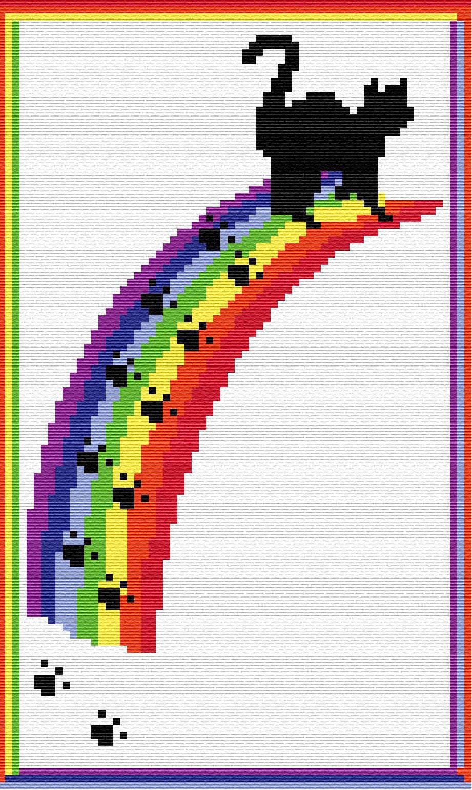 Cat Rainbow Lovely Pets 907 Modern Easy Cross Stitch Pattern | Etsy