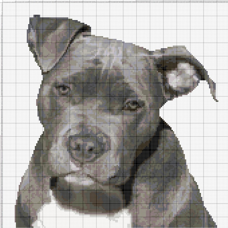 Cross Stitch Pattern Dog Staffordshire Terrier 273 Modern DIY - Etsy