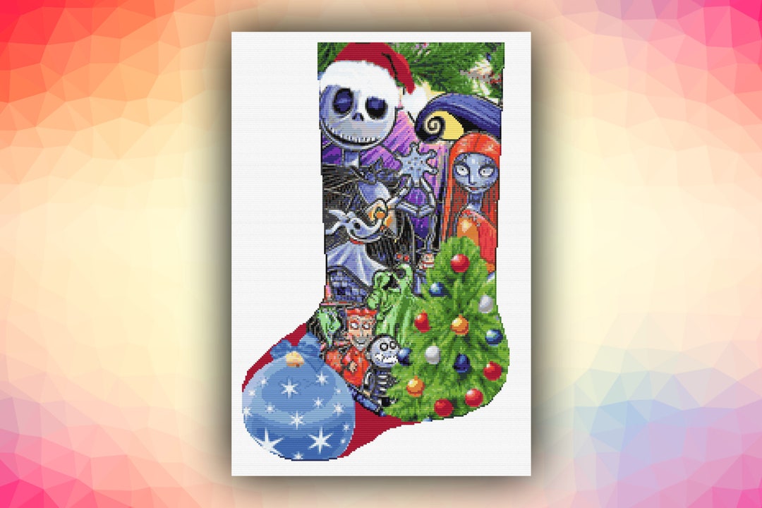 DIY Cross Stitch Kit Christmas Stocking Nightmare Before Christmas 853 ...